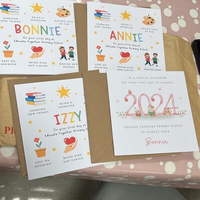 First Day of School Card, Primary School Card, Back to School, First ...