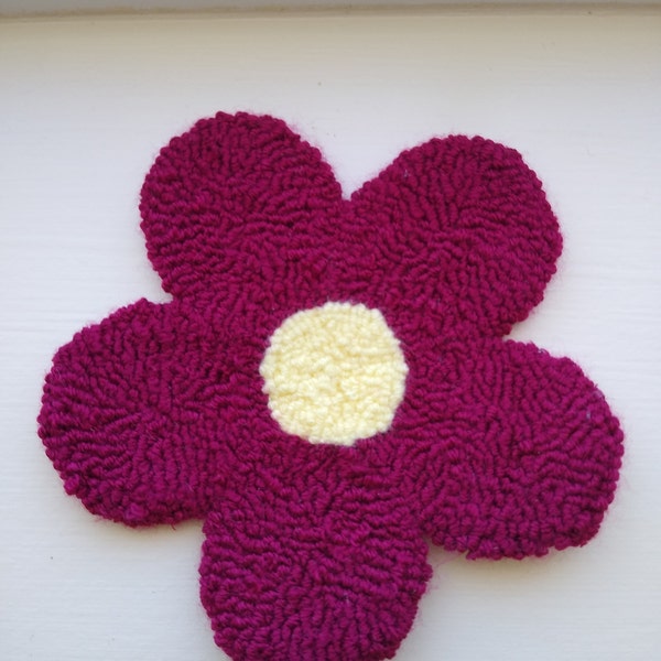 Punch Needle Mug Rug, Daisy Coaster, Handmade Housewarming Gift, New ...