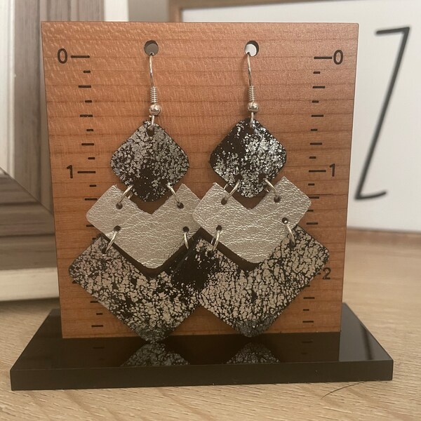 Geometric Earrings SVG, Leather Polygon Earrings Bundle, Boho Earring ...