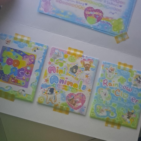 Y2K Cat Sticker Kitty Heart Sparkly Glitter Rainbow Stars Kawaii - Etsy