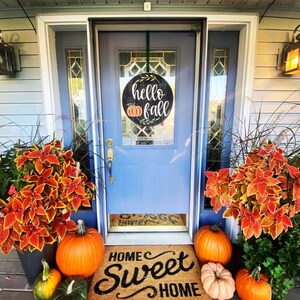 Front Door Decor, Hello Fall Door Sign, Fall Door Hanger, Hello Pumpkin ...