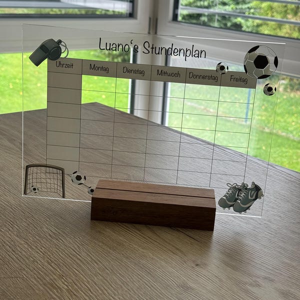 Wipeable Timetable Personalized Timetable Student Plan Acrylic Glass ...