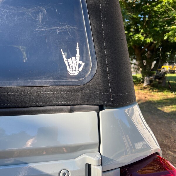 Rock on Skeleton Hand Vinyl Decal Sticker | Devil Horn Hand Sign, Metal ...