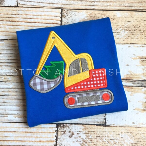 Tree Digger Applique - Digger Applique - Christmas Tree Applique ...