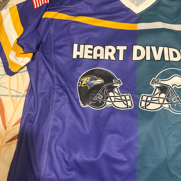 Custom Two Football Team Jersey, House Divided Football Jersey, House ...