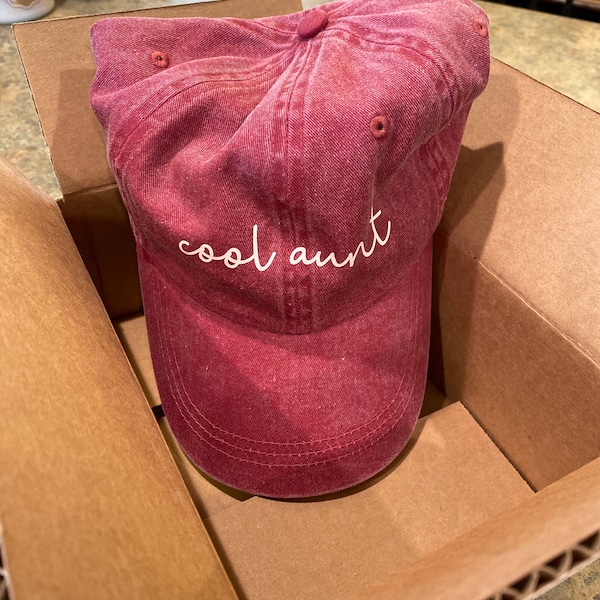 Cool Aunt Script Dad Hat, Pigment Dyed Unstructured Baseball Cap, Aunt ...