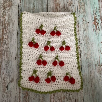 Cherry Book Sleeve Crochet Pattern / Crochet Book Cover / Digital ...