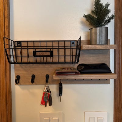 Modern Key Hanger for Wall, Key Holder for Wall With Shelf, Key Ring ...