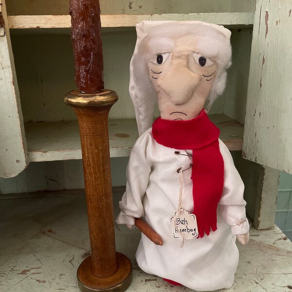 Primitive Christmas Scrooge Doll, Handmade Scrooge Doll, Christmas ...
