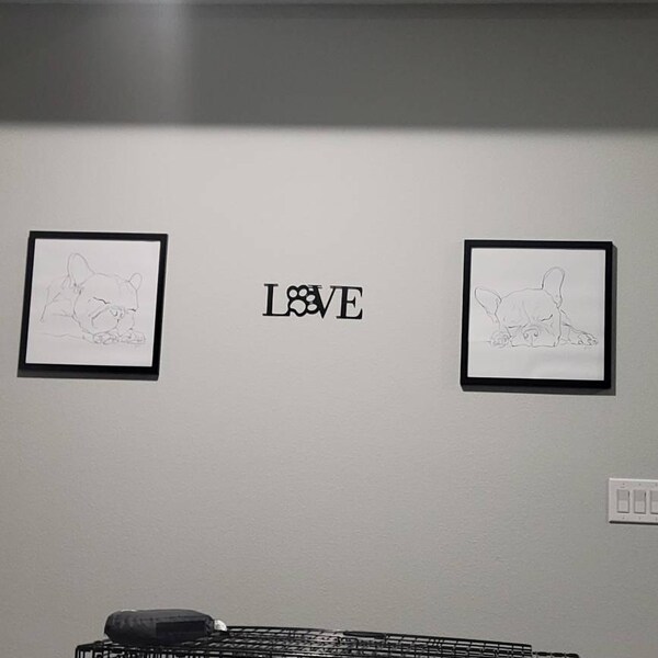 Metal Dog Love Sign, Dog Lovers Metal Wall Art, Metal Dog Home Decor ...