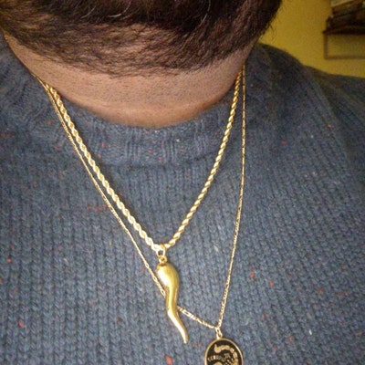 Italian Horn Necklace, Italian Cornicello, Italian Amulet, Pendant, 1 1 ...