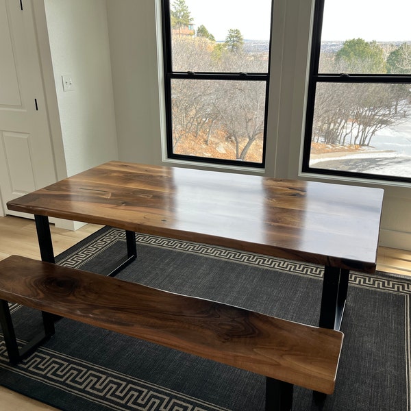 Custom Live Edge Dining Table, Kitchen Table, Live Edge Black Walnut ...