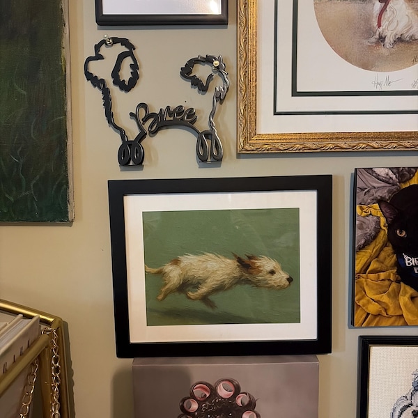 Dog With Zoomies Oil Painting Print: Rustic Pet Art - Etsy