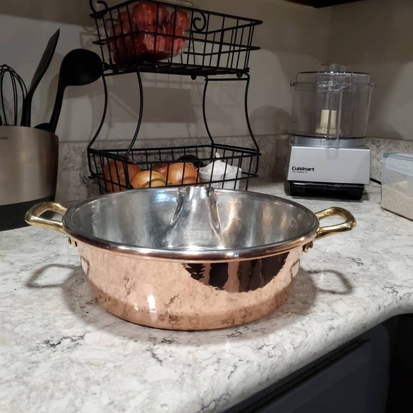 Handcrafted Copper Pot With Brass Handle 25 Cm Diameter Copper Pot ...