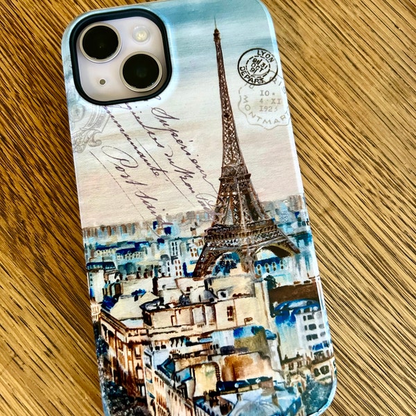 Eiffel Tower Coffee Mug, Red Umbrella, Handmade Artwork Painting, Tea ...