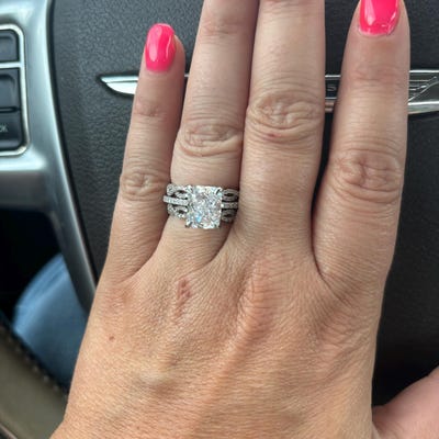 Squoval Diamond CZ Ring, Dainty Cubic Zirconia Ring, Oval Diamond Ring ...