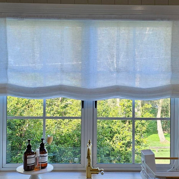40 Colors,100% Linen Custom Soft Roman Shades With Chain Mechanism ...