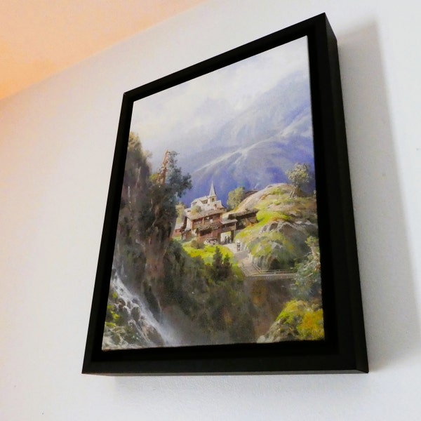 Adolf Mosengel : Village in the Bernese Alps (1885) Canvas Gallery ...
