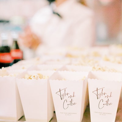 Mini Popcorn Box Popcorn Wedding Personalized Favor Gift Box Custom ...
