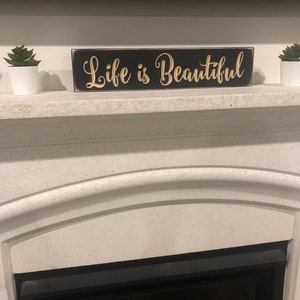 Life is Beautiful Sign, Life is Beautiful, Wood Sign, Home Decor ...