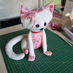 Cat Softie PDF Sewing Pattern, Scrappy Paws Stuffed Animal Pattern ...