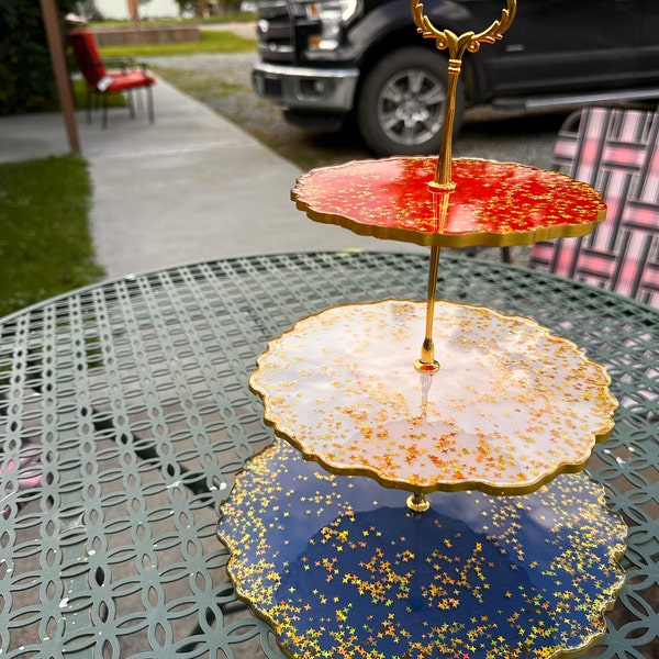 Two Tier Snack Serving Set Pioneer Woman Melamine Delaney Floral Dishes ...