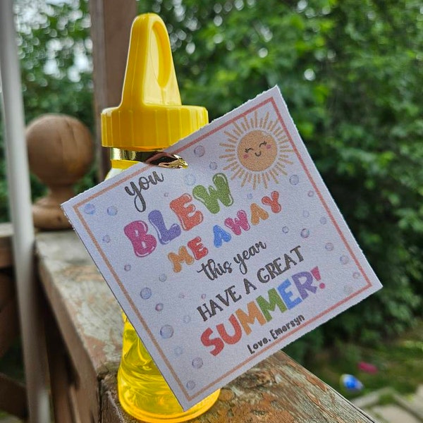 You Blew Me Away Gift Tag Template, Printable End of School Year Tags ...