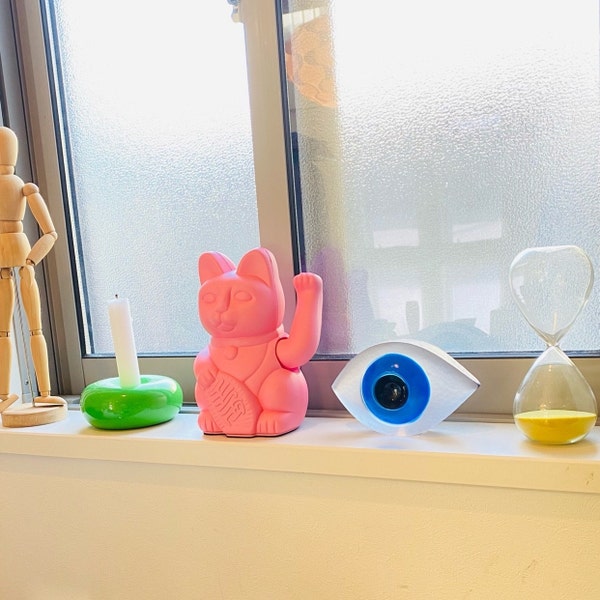 Lucky Cat Wellcome Manekineko Fortune Gift (3 Sizes L-M-S) Japanese ...