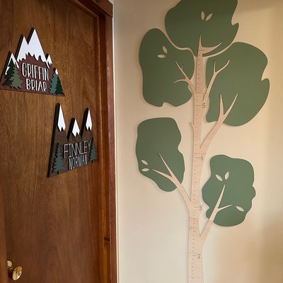 Tree Growth Chart for Kids, Wooden Height Chart for Children's ...