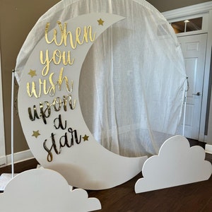 5ft, 6ft, 7ft 8ft Over the Moon and Clouds Template Backdrop ...