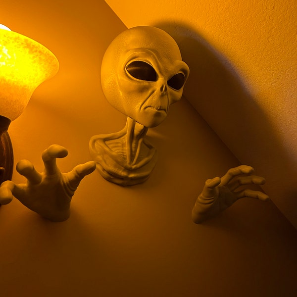Alien Wall Art Mount 3d-printed Headphone Mount| Greys UAP UFO - Etsy