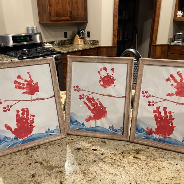 Cardinal Birds Handprint Art, Winter Christmas Xmas Craft, Baby Kids ...