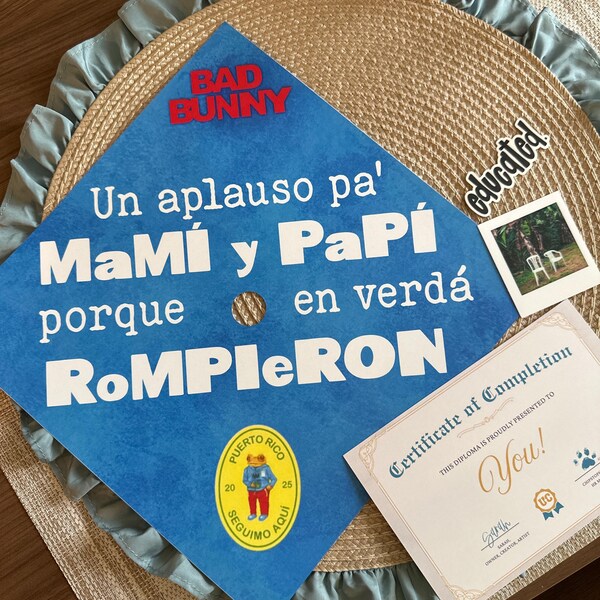 Titi Me Pregunto Grad Cap Design | CARDSTOCK Printed Cap Topper | Bad ...