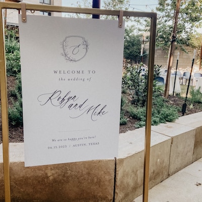 Large Welcome Sign Stand, Wedding Sign Stand, Modern Sign Stand ...