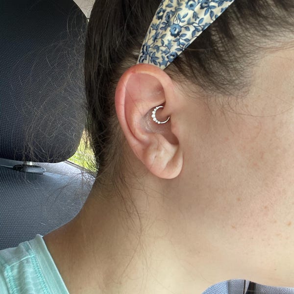 Rose Gold Top Down Belly Button Ring Flower CZ Dangle Floating Belly ...