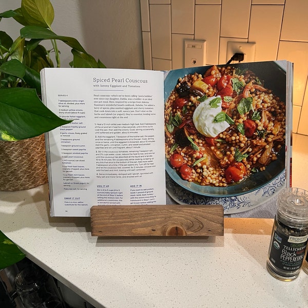 Rustic Wooden Cookbook Stand, Recipe Holder, Cookbook Display - Etsy