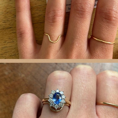 Super Thin Gold Curve Ring U Gold Rings for Women Curved - Etsy