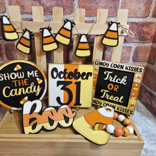 Candy Corn Tier Tray | Candy Corn Banner | Candy Corn | Halloween ...