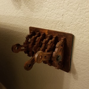 Steampunk Triple Light Switch Cover W/ Center Cutouts & Levers / Gear ...