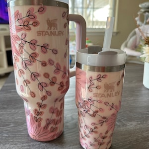 Neutral Floral Painted Stanley 30oz Tumbler - Etsy