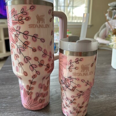 Neutral Floral Painted Stanley 30oz Tumbler - Etsy