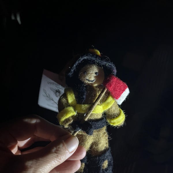 Felted Wool Yellow Lab "maisie" W BROWN or PINK Nose & Tennis Ball ...