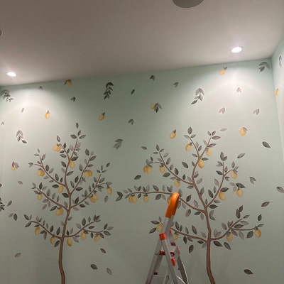 Big Lemon Tree Wall Decals With Leaves, Plastic-free Wall Stickers - Etsy