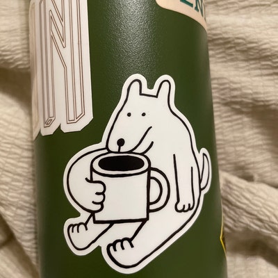 Coffee Dog Vinyl Sticker - Etsy