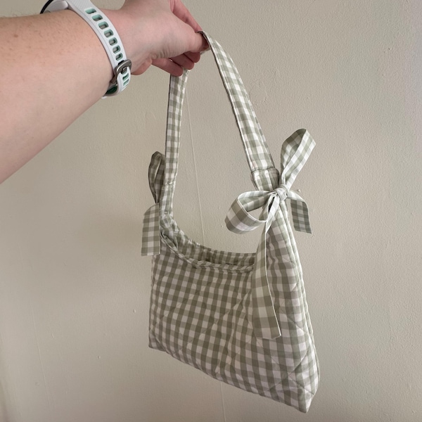 The Mini Slouchy Bow Bag Sewing Pattern I Video Tutorial & Illustrated ...