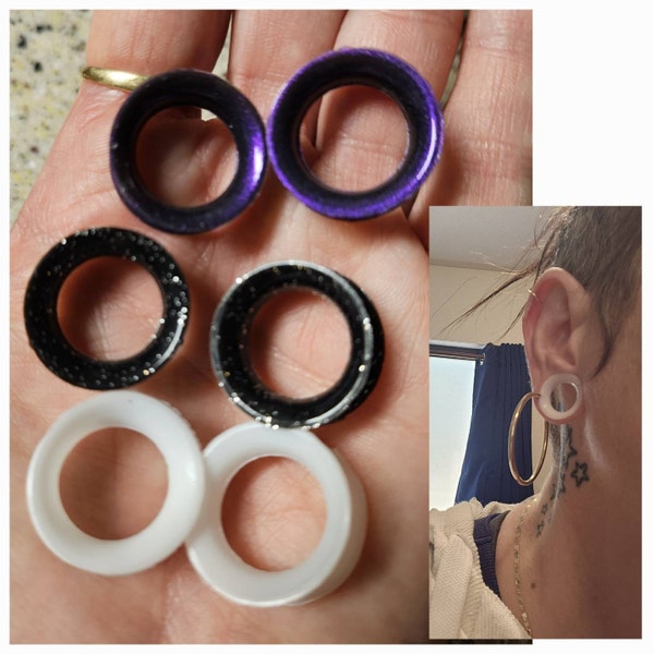 Glitter Black Alien Skinz Soft Silicone Ear Plugs Tunnels Gauges ...