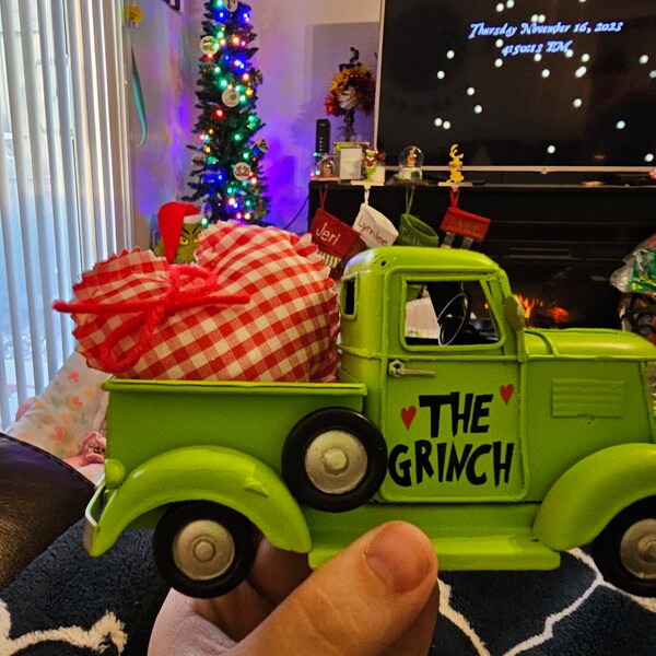 Grinch Inspired Truck | Metal Truck | Your a Mean One | Tiered Tray ...