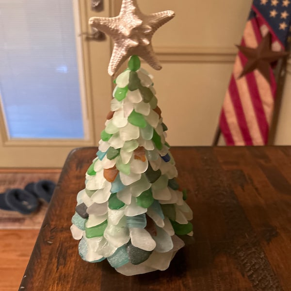 8'' Multi-color Sea Glass Tree © Sea Glass Christmas Tree - Etsy