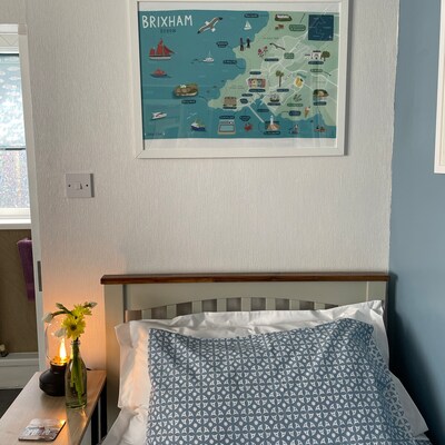 Brixham Map, Brixham Print, Brixham Print, Torbay Map, Torbay Print ...