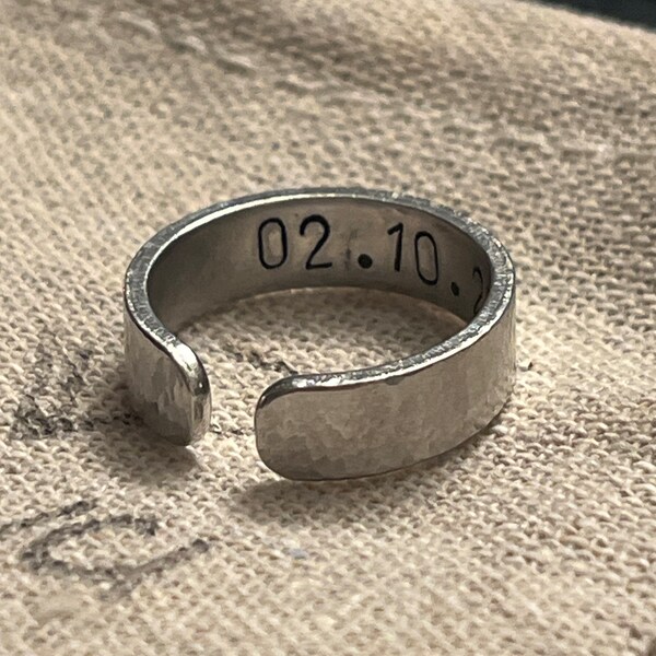 Scripture Ring Custom Bible Verse Ring Hand Stamped Cross Ring ...